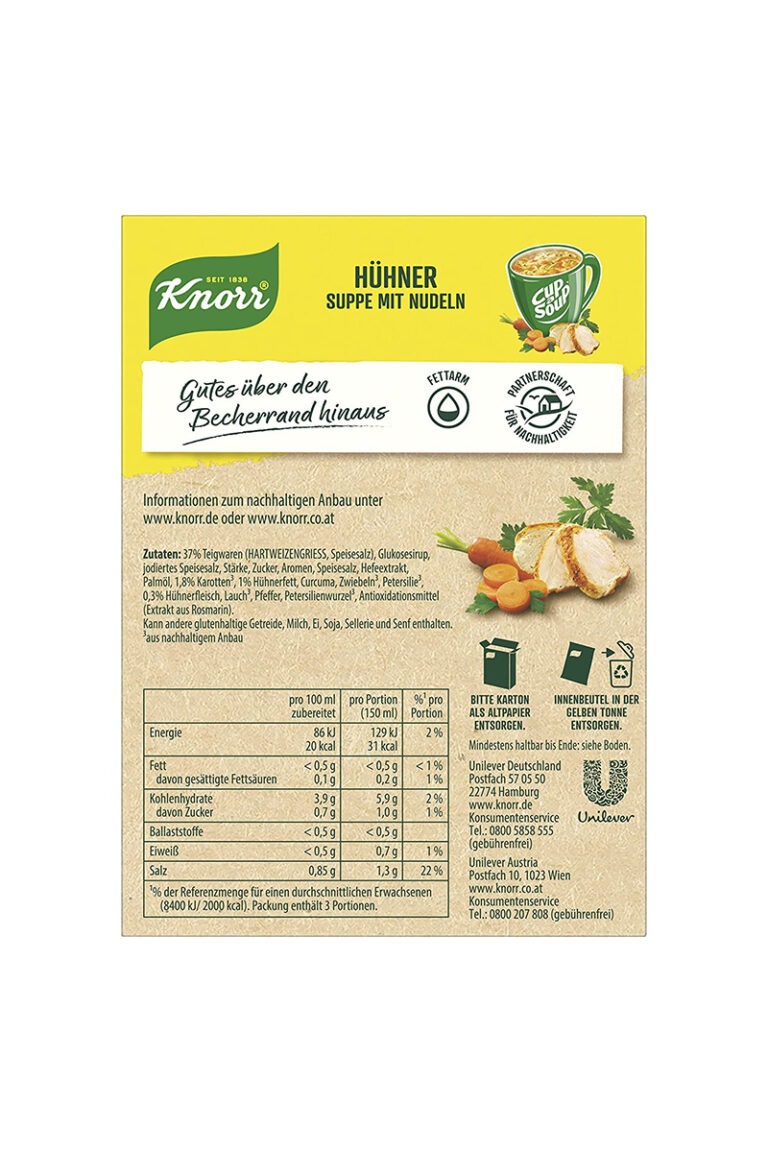 Knorr Supa instant cu pui si noodle 3 x 9 g (27g), import Germania ...