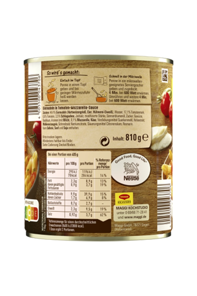 MAGGI Penne in sos de rosii cu mozzarella 800g - Total Blue